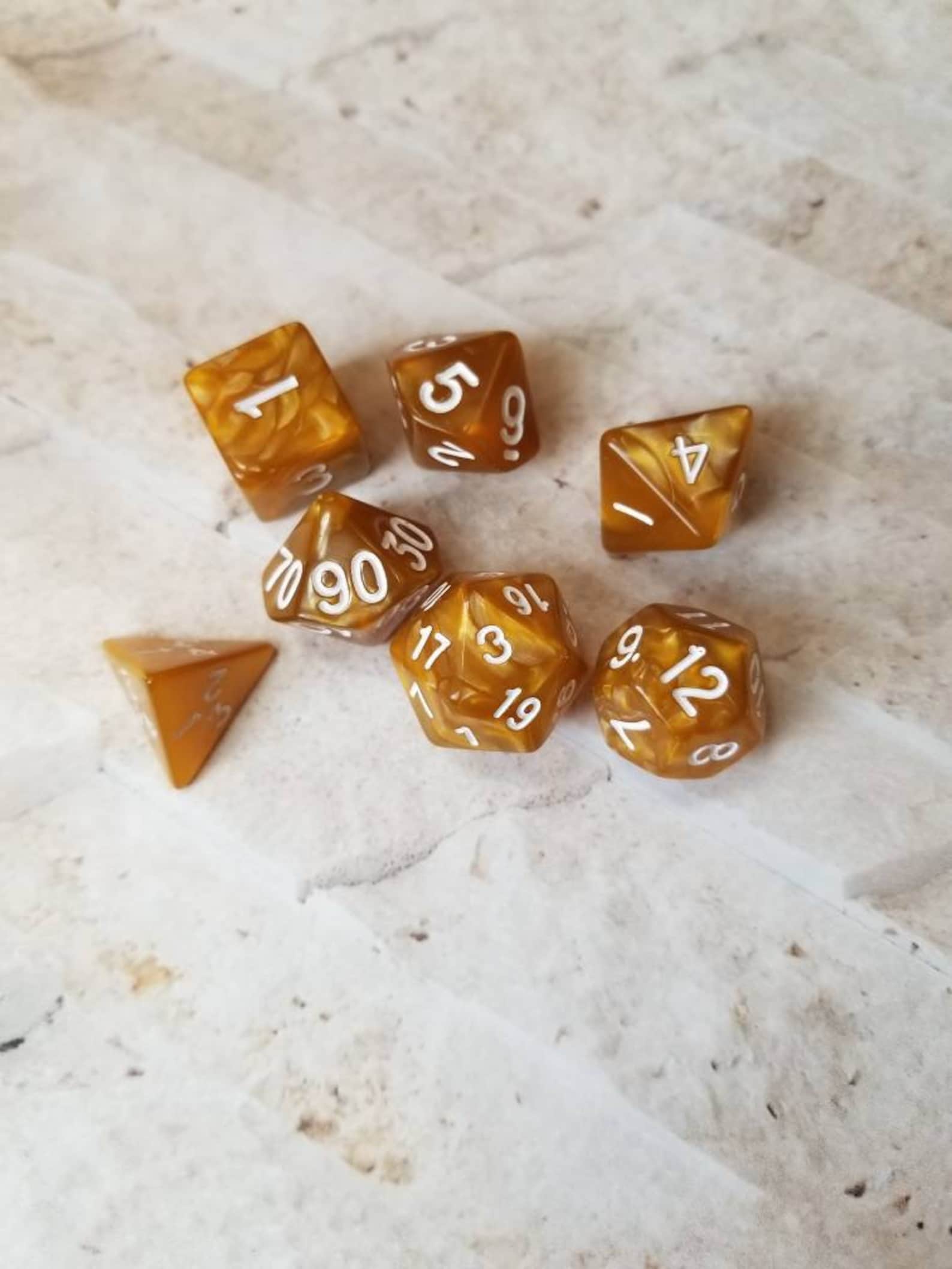 Pearly Golden Yellow 16mm Dnd Dice With White Numbers - Etsy
