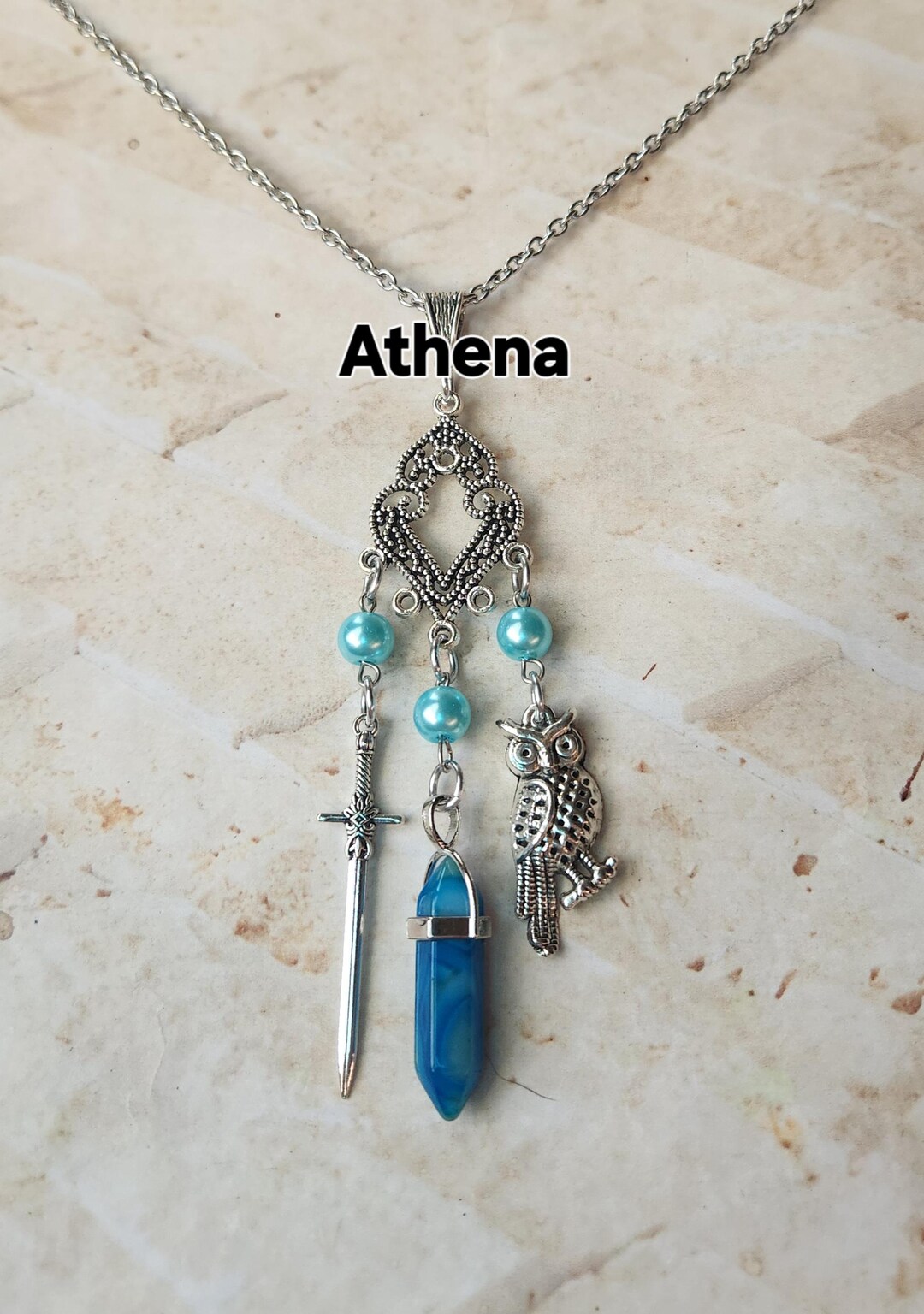 Athena Goddess Pendant, Goddess Jewelry, Stainless Steel Chain ...