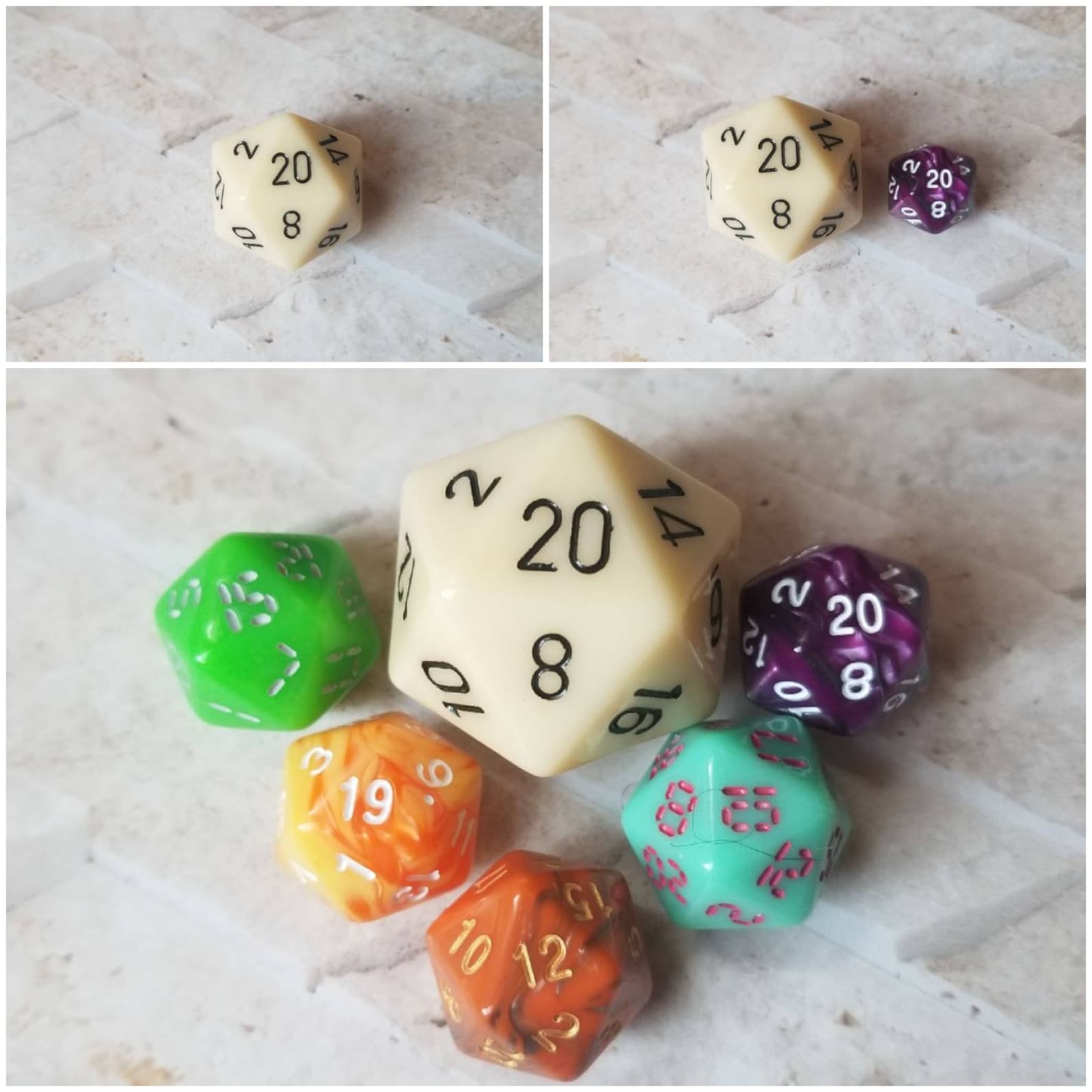 Ivory and Black 34mm Jumbo D20 Dnd Dice Oversized D20 Jumbo - Etsy