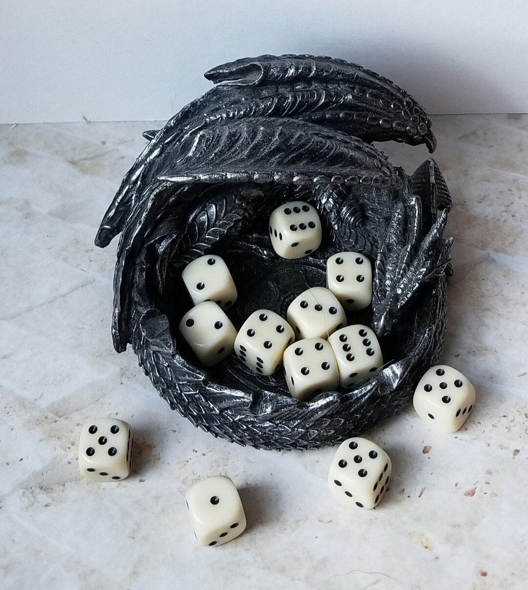 Single Chessex Ivory and Black D6 Die, Extra 16mm D6 Dnd Dice, Ornate ...