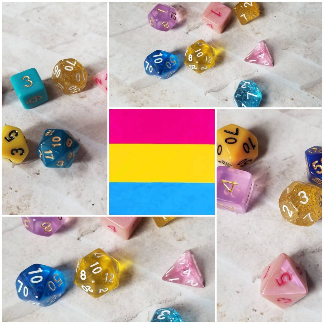 Pansexual Flag 16mm Dnd Dice, Hand Chosen, Curated Set of Polyhedral ...