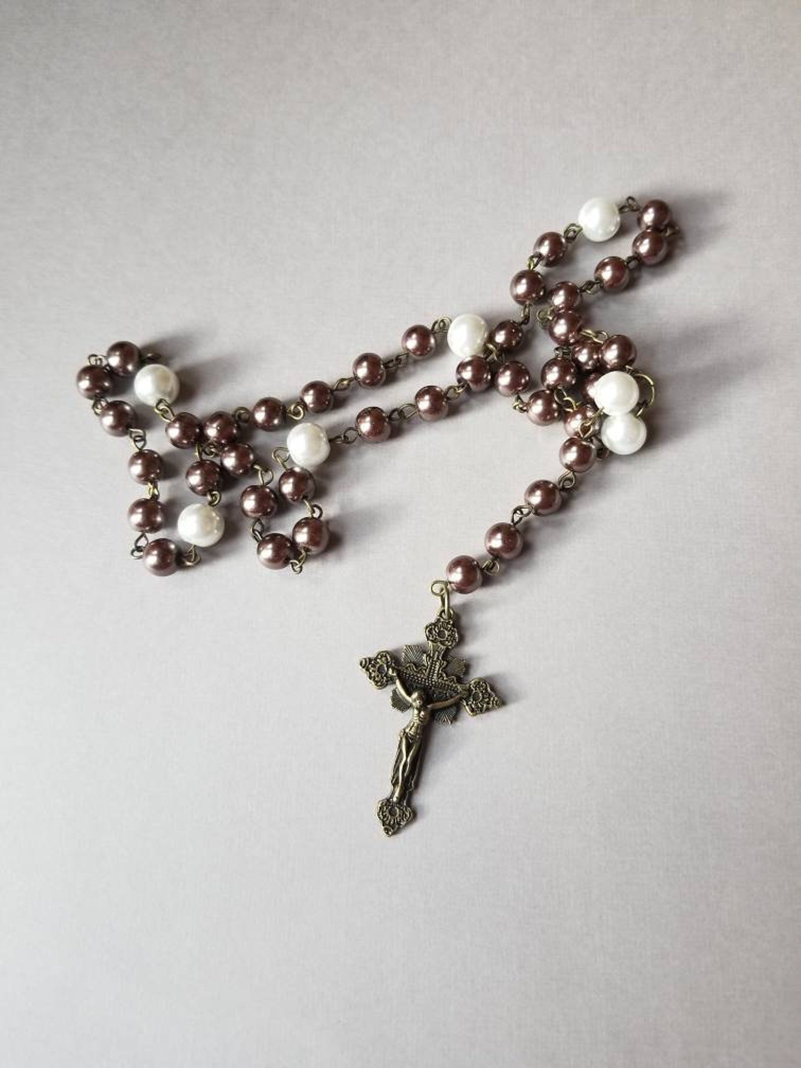 Lutheran Rosary Prayer Beads Bronze Toned Chocolate Brown - Etsy