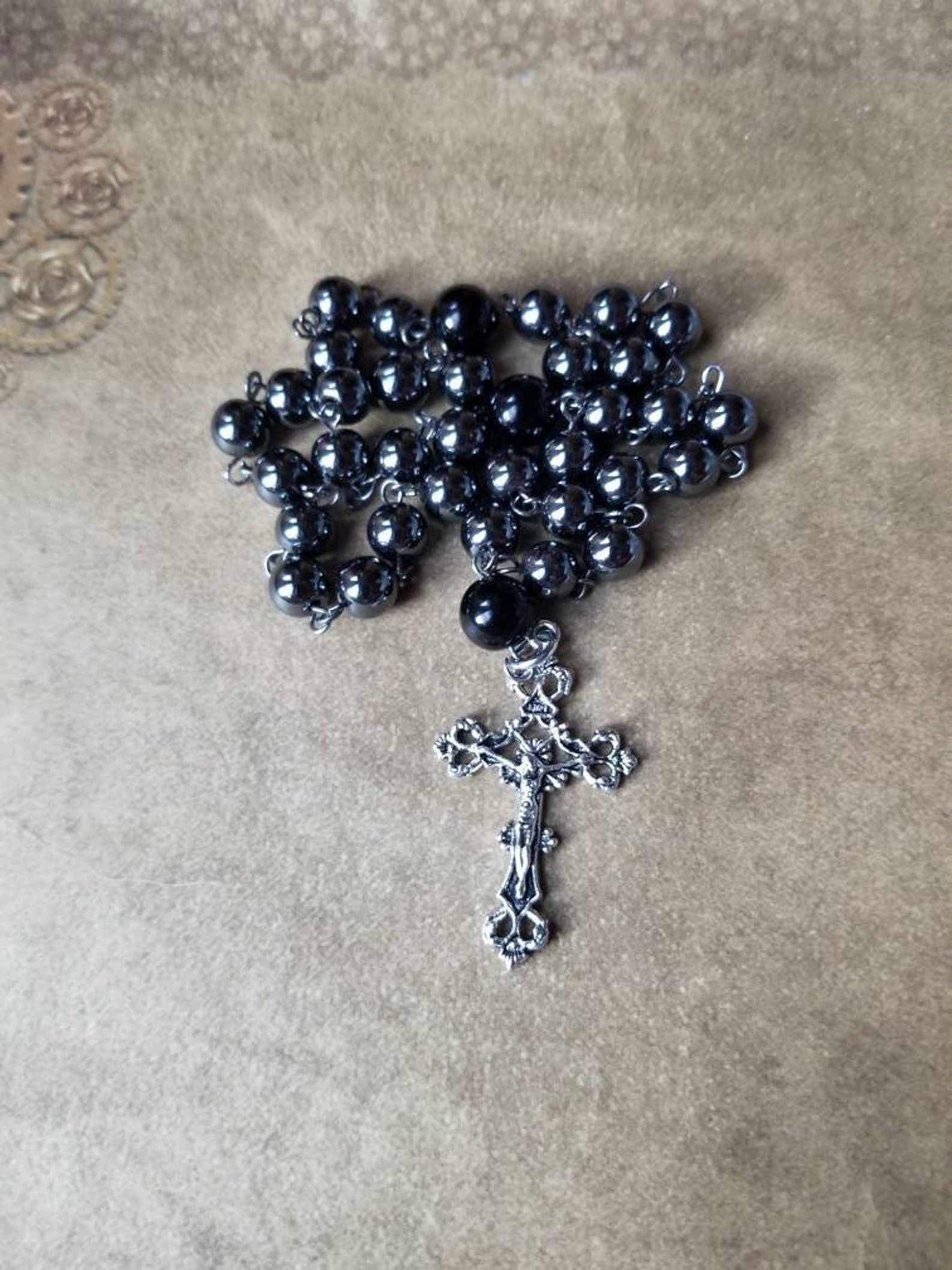 Orthodox Chotki, Prayer Beads, Gunmetal Tone, Hematite Beads, Black ...