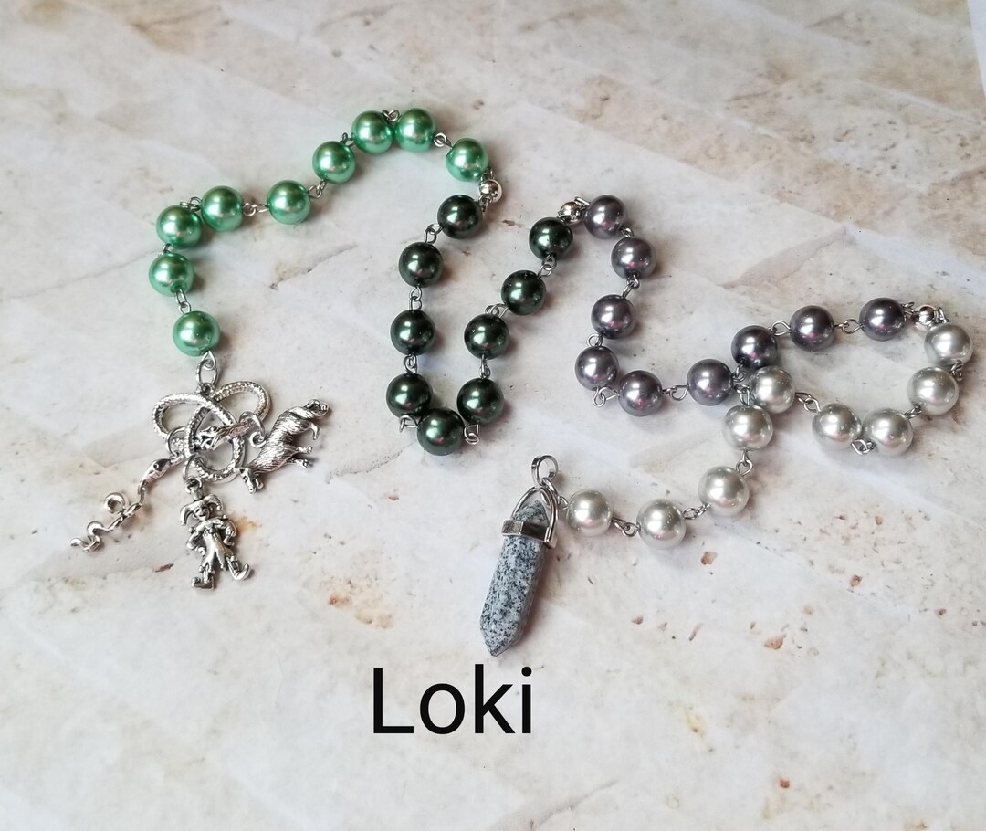 Loki Prayer Beads, Norse God Loki Prayer Beads, Hand-wired, Beautiful ...