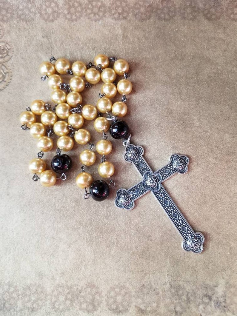 Orthodox Prayer Beads, Orthodox Chotki, Yellow and Black Glass Pearls ...