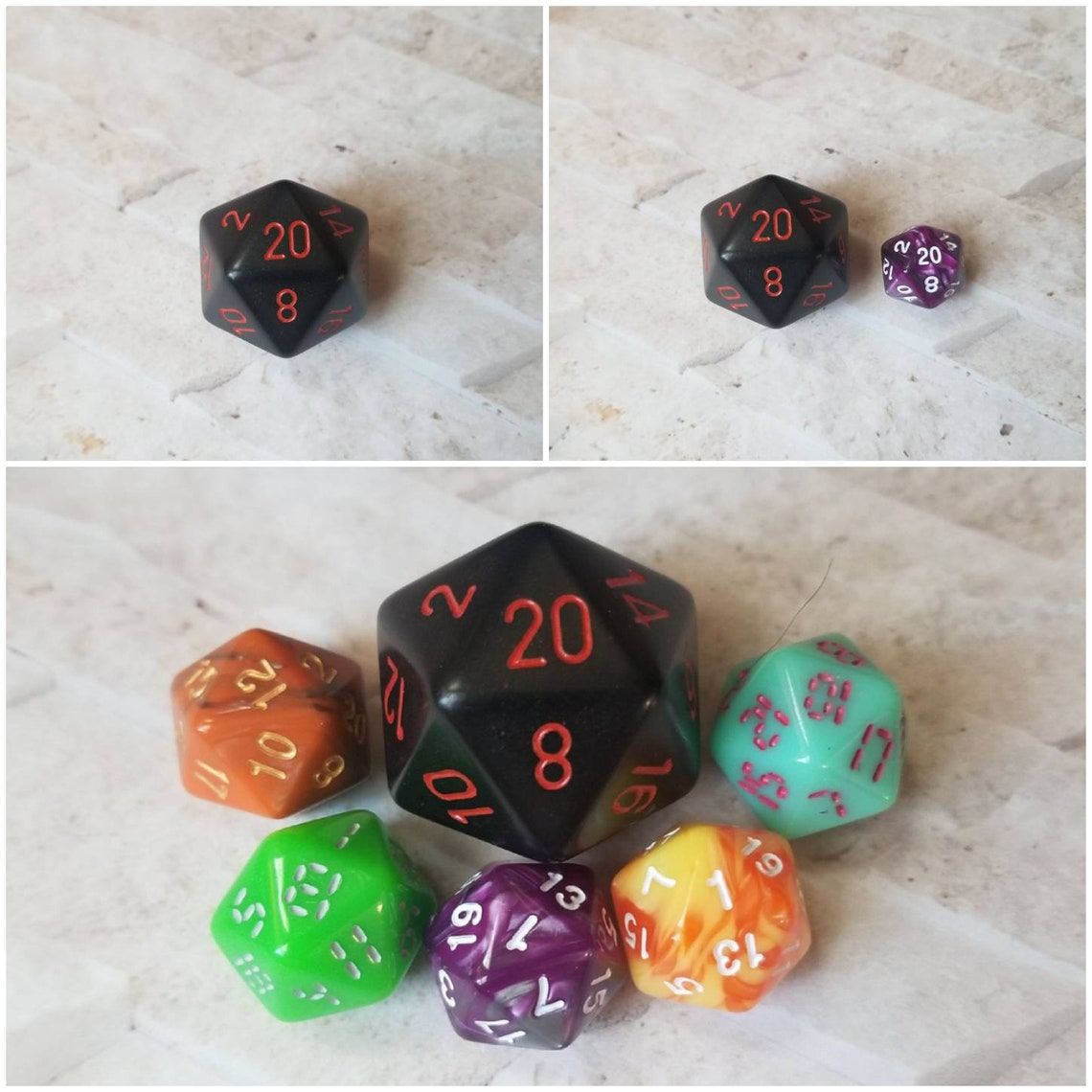 Black and Red 34mm Jumbo D20 Dnd Dice Oversized D20 Jumbo - Etsy