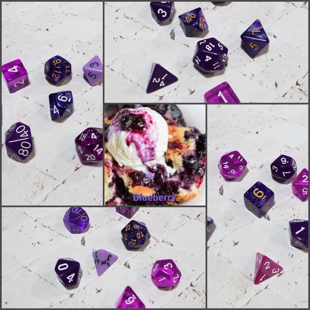 Blueberry Cobbler Inspired 16mm Dice Sets, Dnd Dice Sets, Themed Hand ...