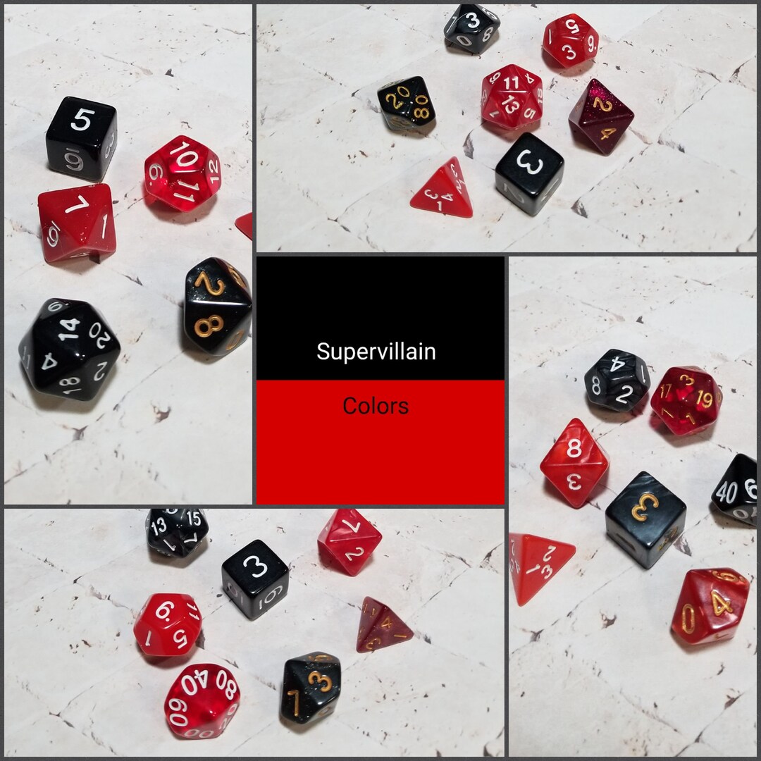 Supervillain Colors, Villain 16mm Dnd Dice Sets, Dice Set, Themed Hand ...