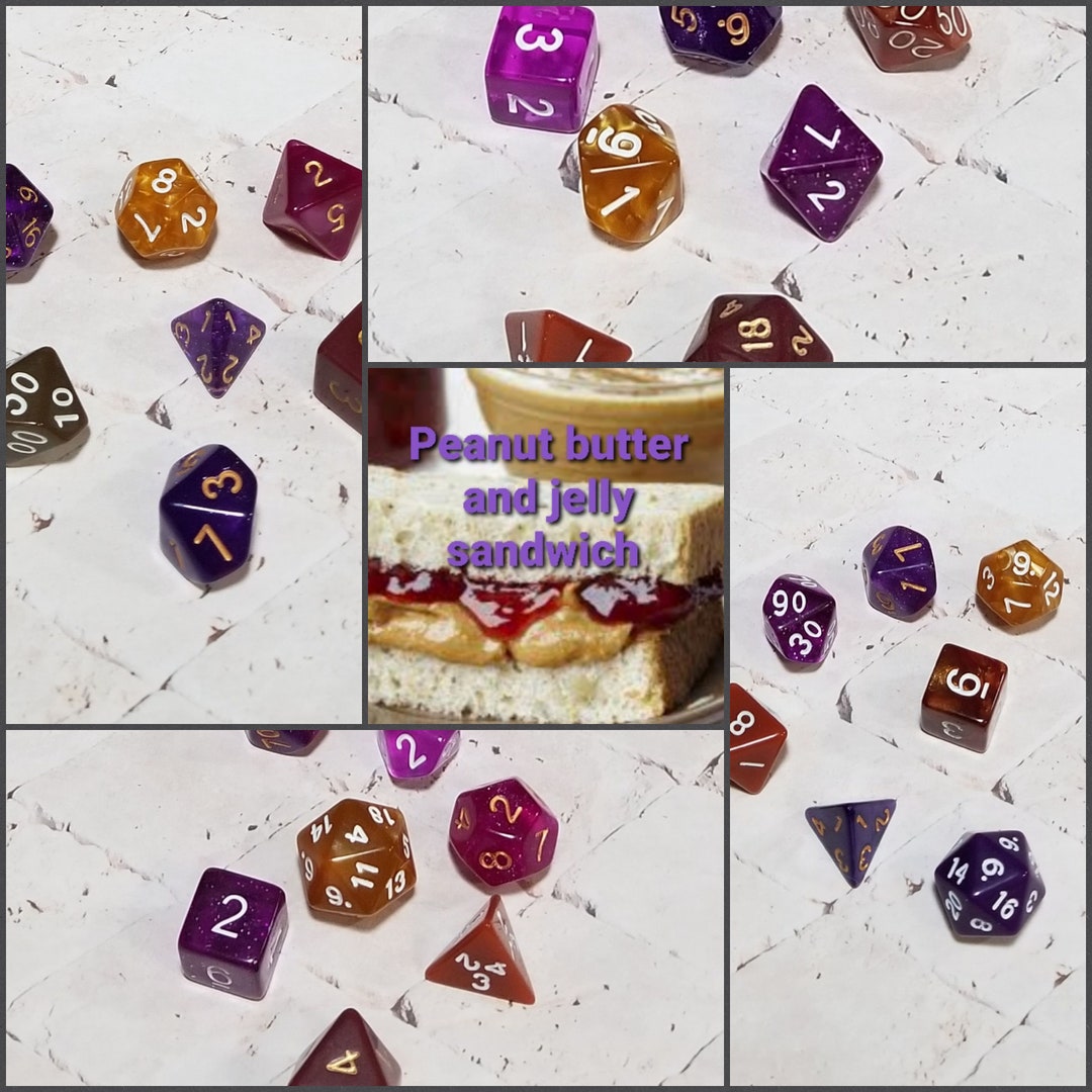 Peanut Butter and Jelly-inspired 16mm Dice Sets, PB&J Dnd Dice Sets ...