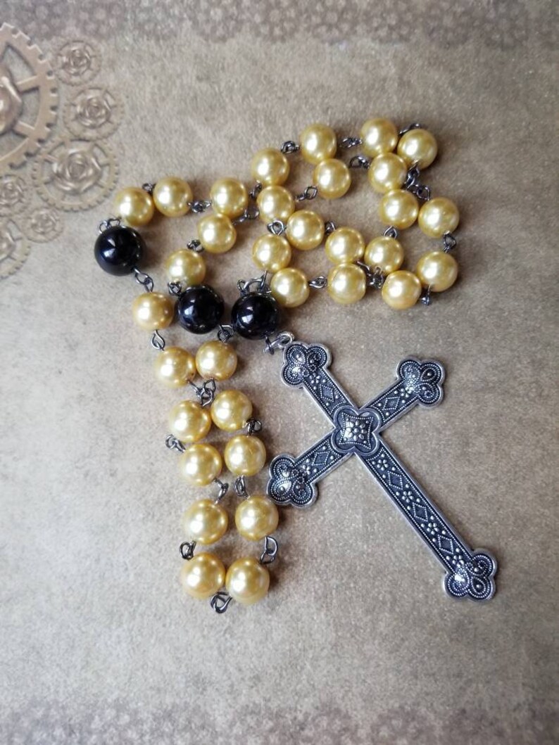 Orthodox Prayer Beads, Orthodox Chotki, Yellow and Black Glass Pearls ...