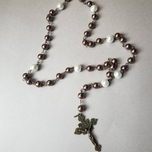 Lutheran Rosary, Prayer Beads, Bronze Toned, Chocolate Brown and Ivory ...