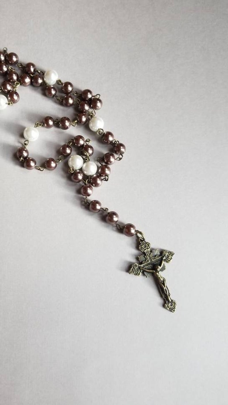 Lutheran Rosary Prayer Beads Bronze Toned Chocolate Brown - Etsy