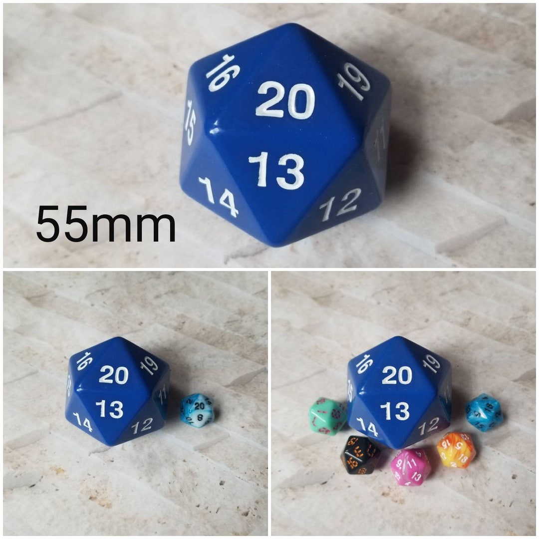Super Mega Jumbo 55mm D20 Blue D20 Oversized D20 Extra - Etsy