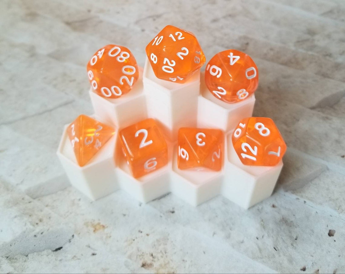 Translucent Orange 16mm Dnd Dice Polyhedral Gaming Dice Dnd - Etsy