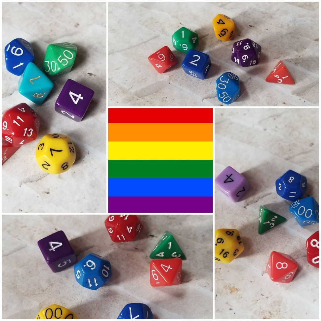 Rainbow Opaque 16mm Dnd Dice, Hand Chosen, Curated Set of Polyhedral ...