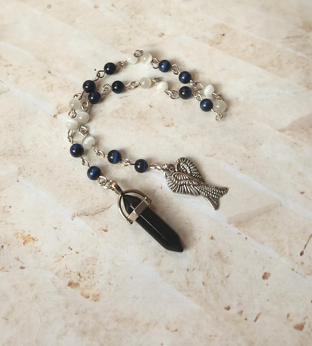 Beaded Pendulum, Divination, Dowsing Pendulum, Gemstone Pendulum ...