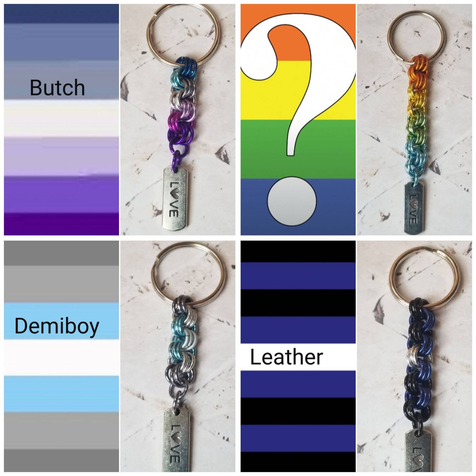 LGBT Pride Keychain Chain Maille Pride Flag Colors Keychain - Etsy