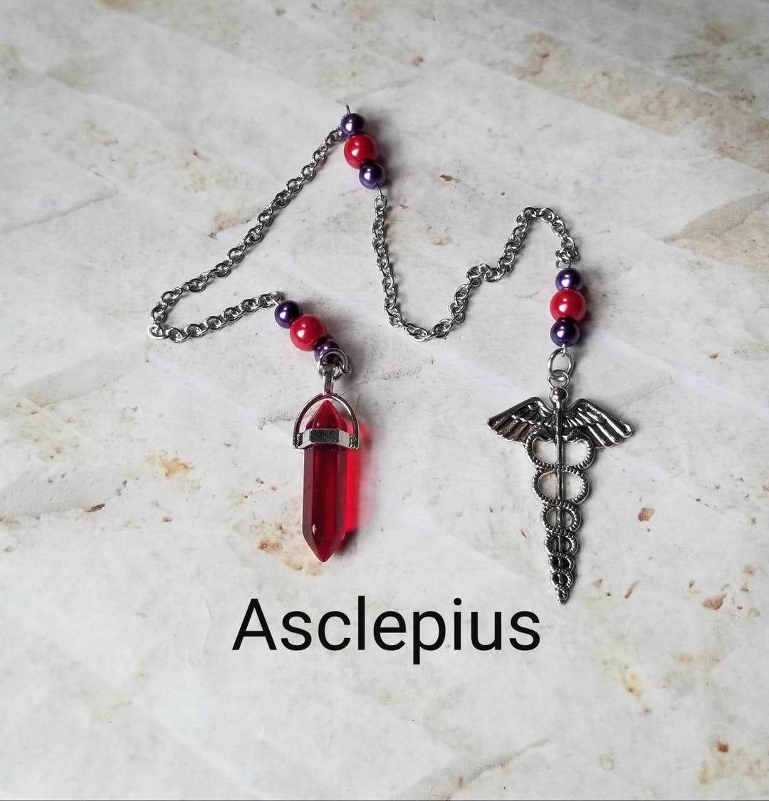 Asclepius Pendulum, God Pendulums, Divination, Dowsing Pendulum, Beaded ...
