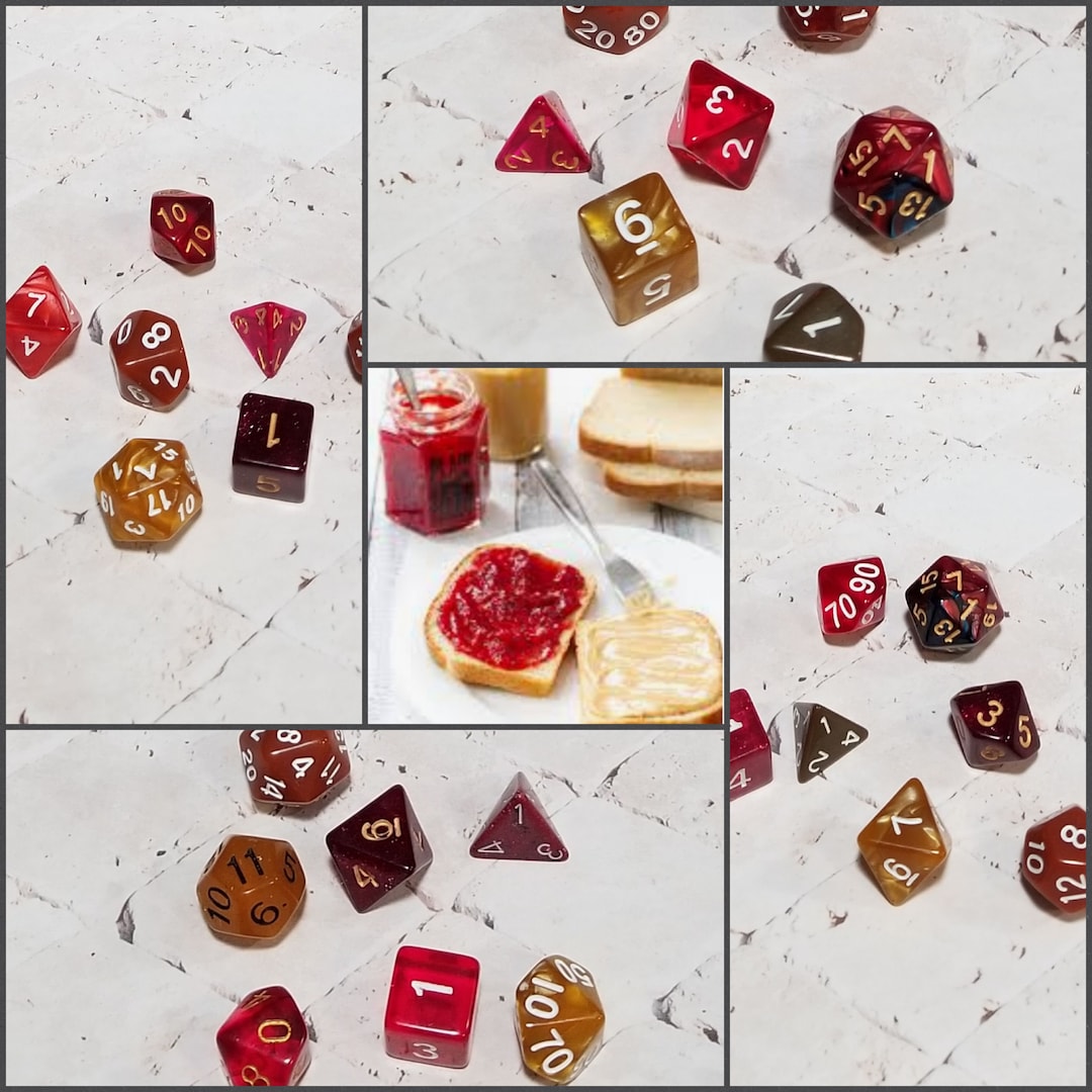 Peanut Butter and Jelly-inspired 16mm Dice Sets PB&J Dnd Dice - Etsy