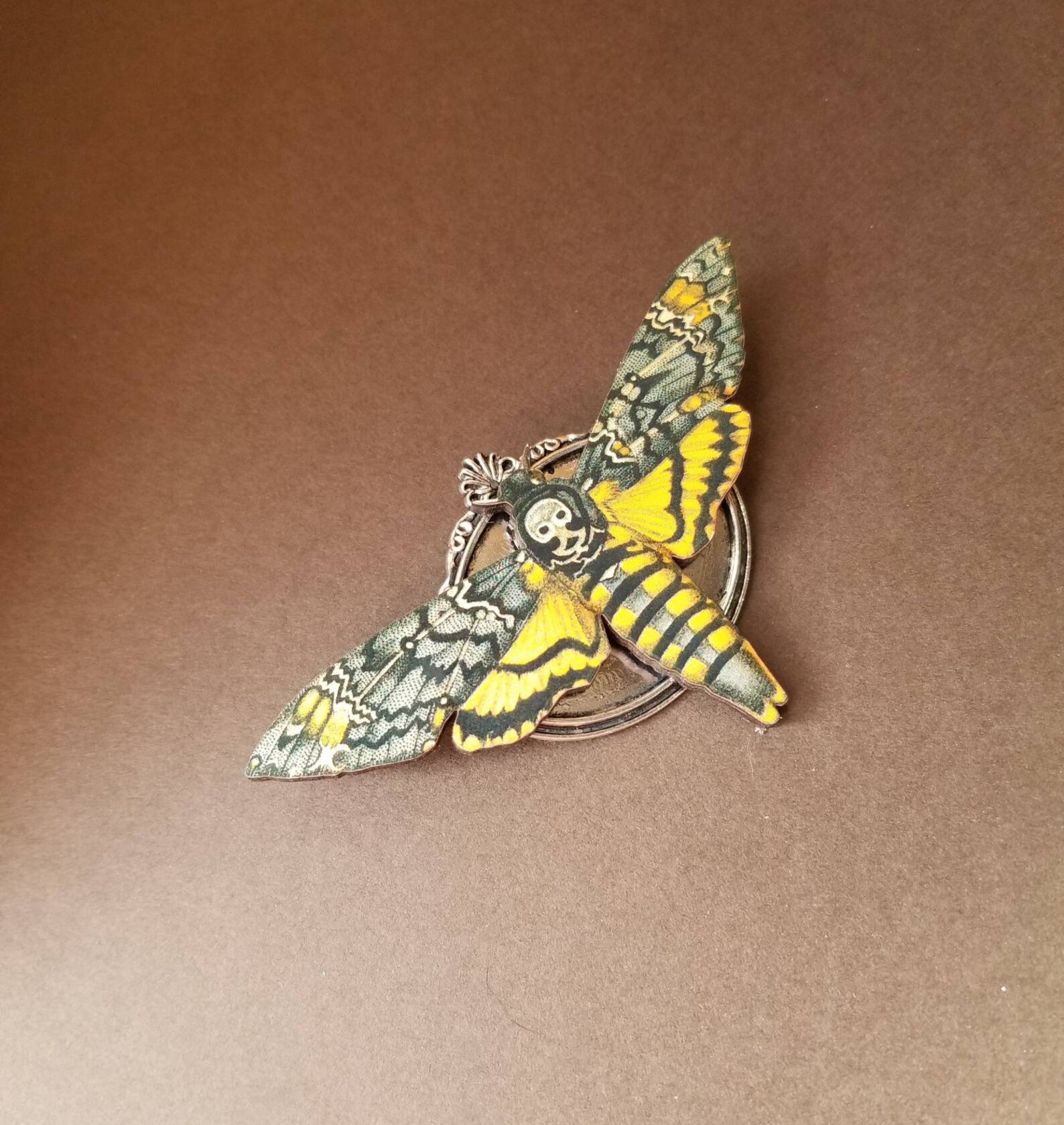 Deaths Head moth brooch Death's head moth pin silver | Etsy