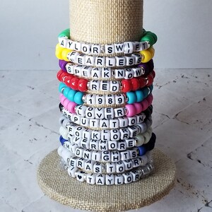 Sets of 12 Friendship Bracelets, Beaded Swiftie Bracelets, Eras Themed ...