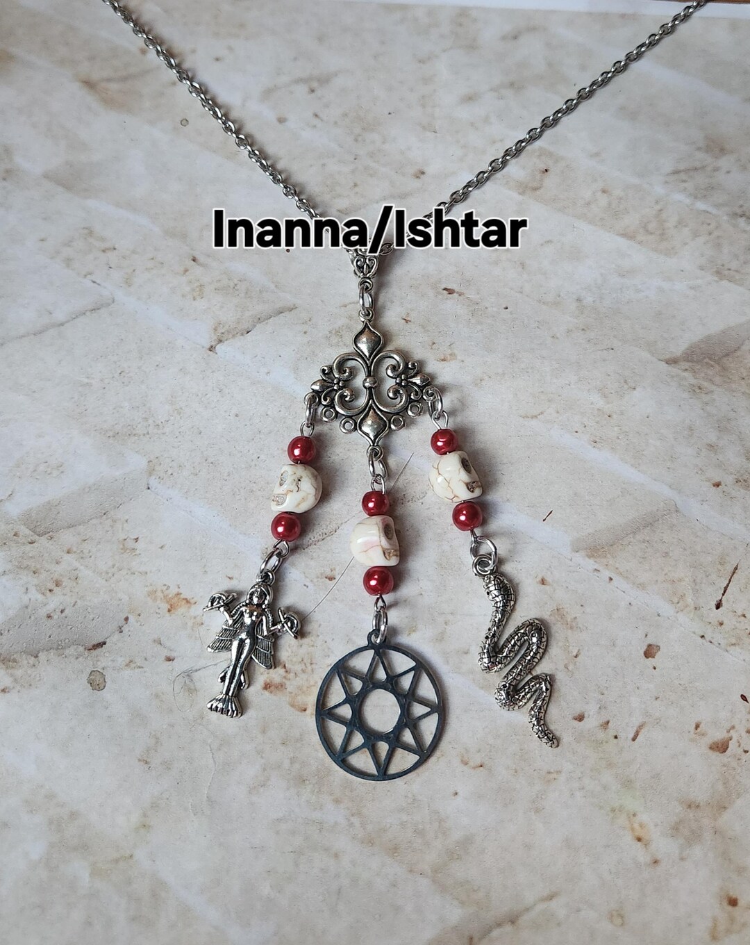 Ishtar or Inanna Pendant, Goddess Jewelry, Stainless Steel Chain ...