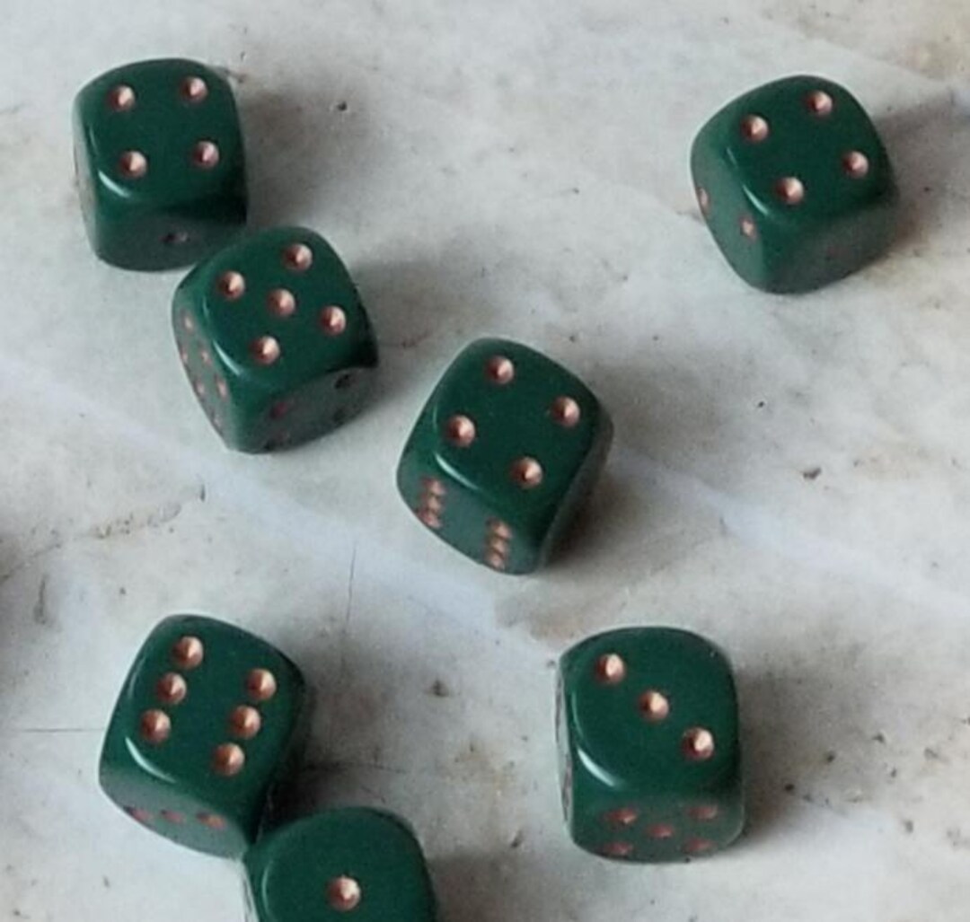 Single Chessex Dusty Green and Copper D6 Die, Extra 16mm D6 Dnd Dice ...