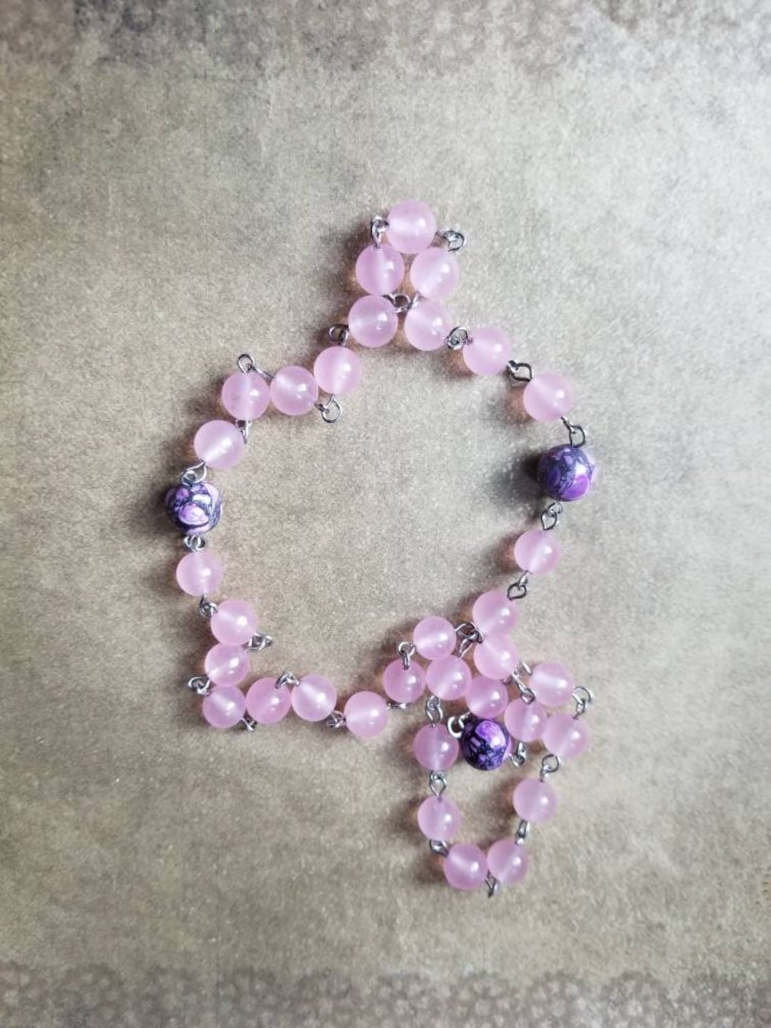 Orthodox Chotki, Prayer Beads, Silver Tone, Pink Malay Jade Beads ...