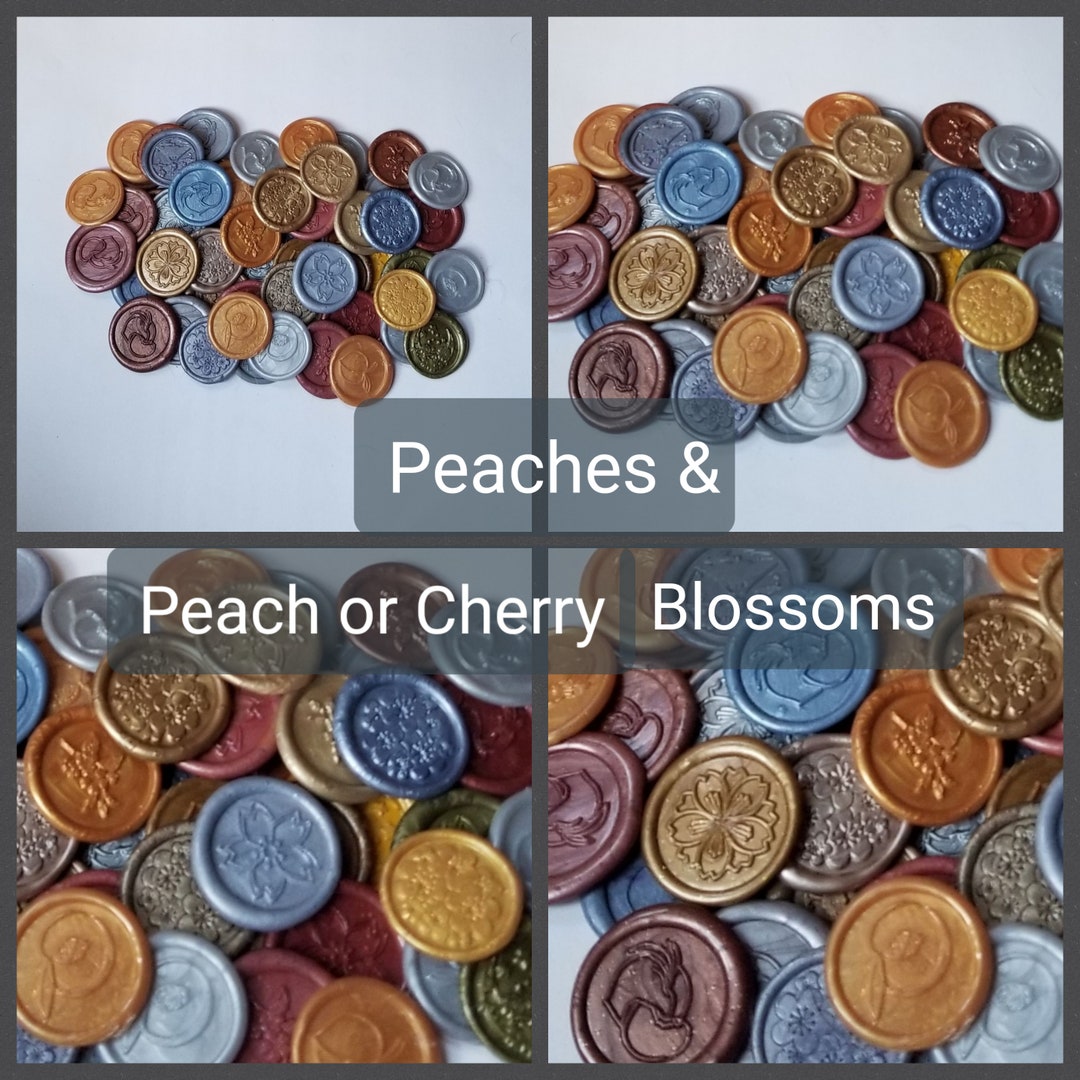 Wax Seal DND Coins, Peaches and Peach or Cherry Blossom Wax Seals, Dnd ...