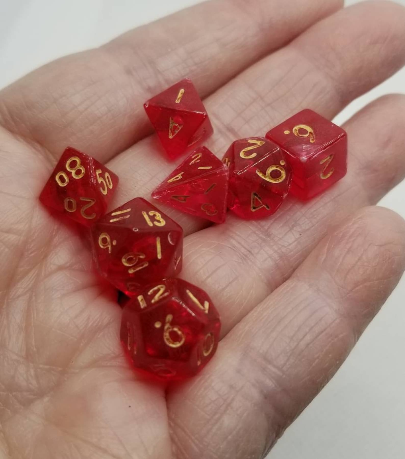 Translucent red 10mm Mini Dnd dice polyhedral gaming dice | Etsy