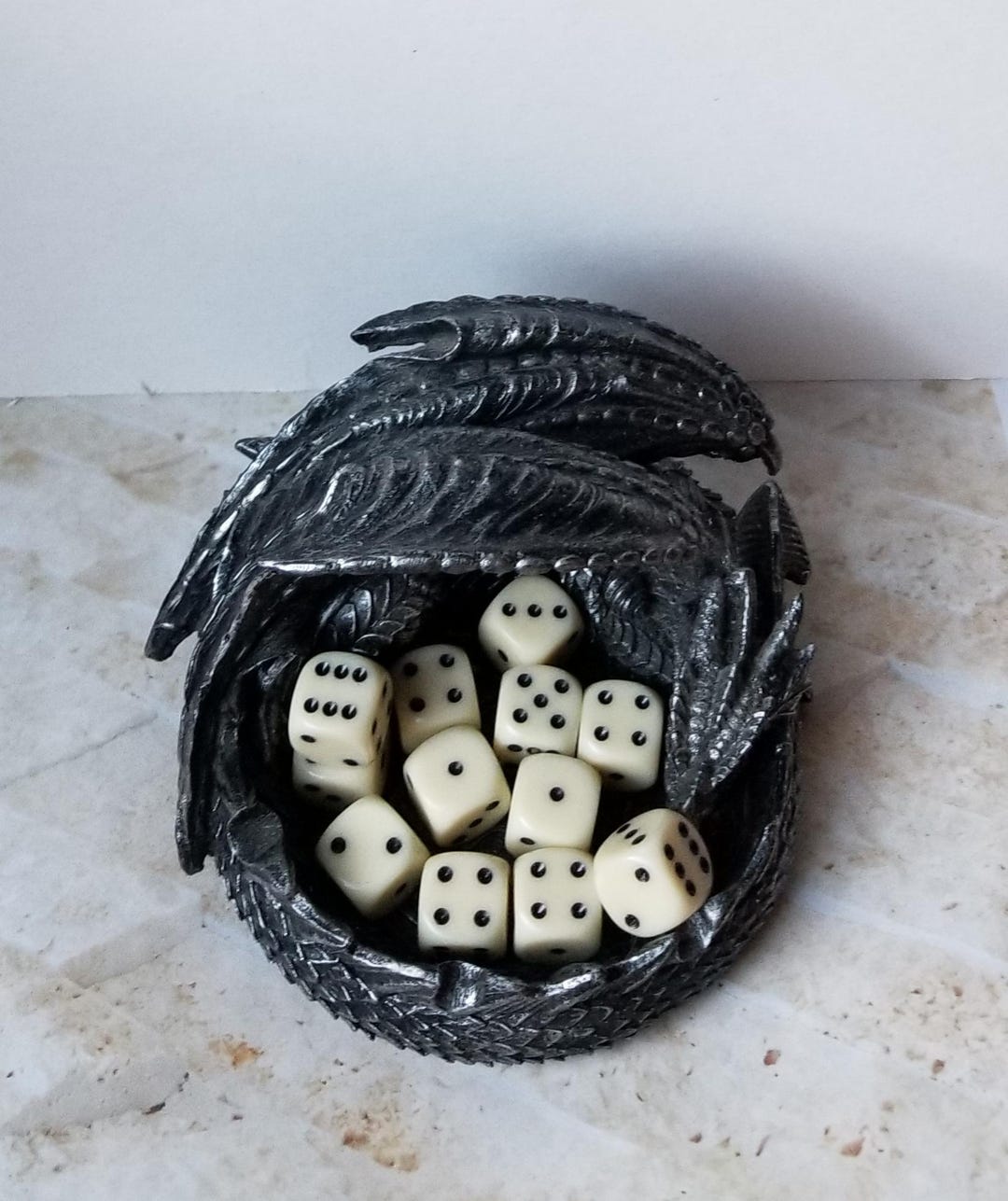 Single Chessex Ivory and Black D6 Die, Extra 16mm D6 Dnd Dice, Ornate ...