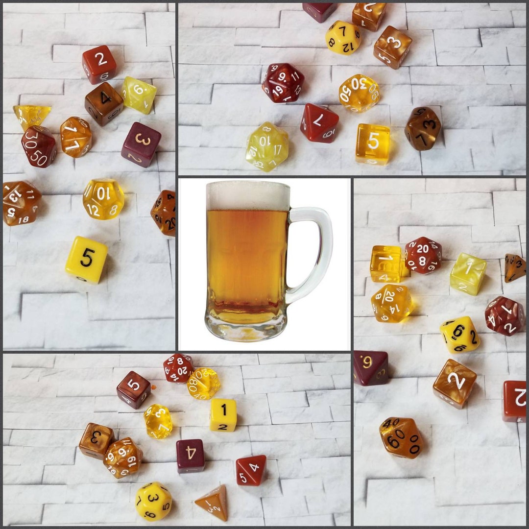 Beer 16mm Dnd Dice Sets, Set of 11, Beer Dnd Dice Sets, Themed Hand ...