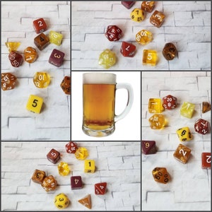 Beer 16mm Dnd Dice Sets, Set of 11, Beer Dnd Dice Sets, Themed Hand ...