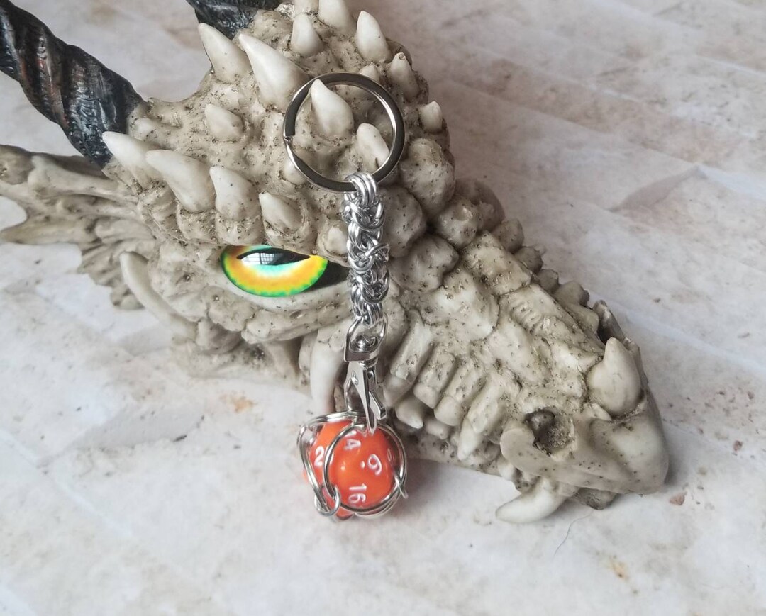 Removable D20 Keychain, Chain Maille Keychain, Dnd D20 Keychain, Dnd ...