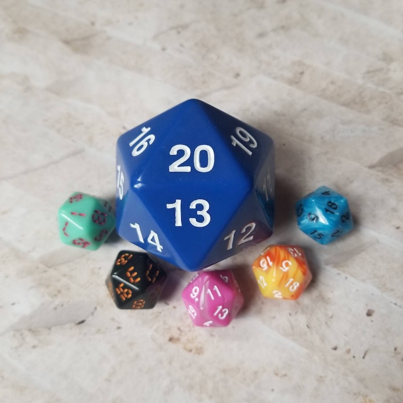 Super Mega Jumbo 55mm D20 Blue D20 Oversized D20 Extra - Etsy
