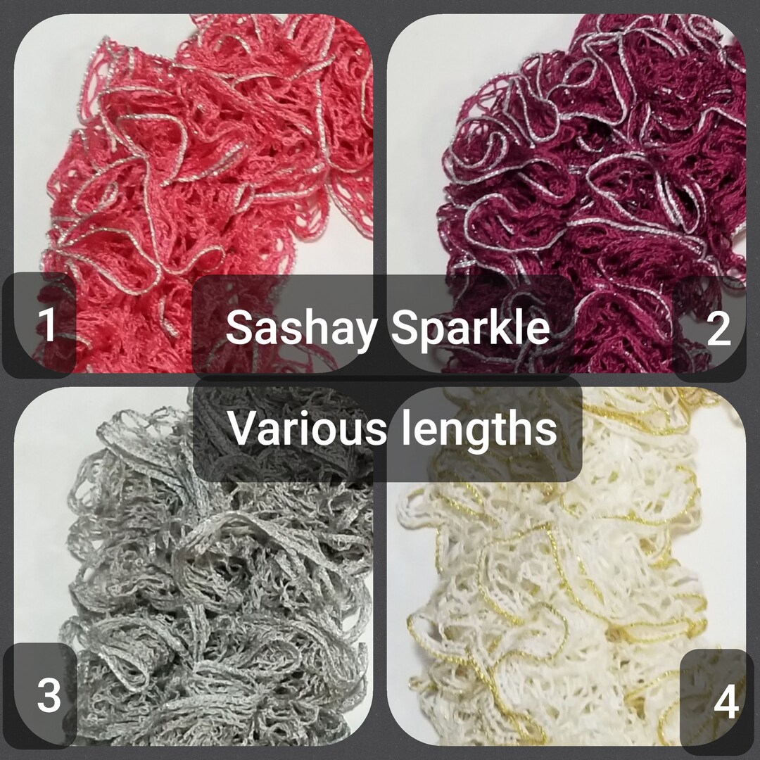 Sashay Sparkle Scarves, Ruffled Scarves, Crocheted Scarf, Sashay ...
