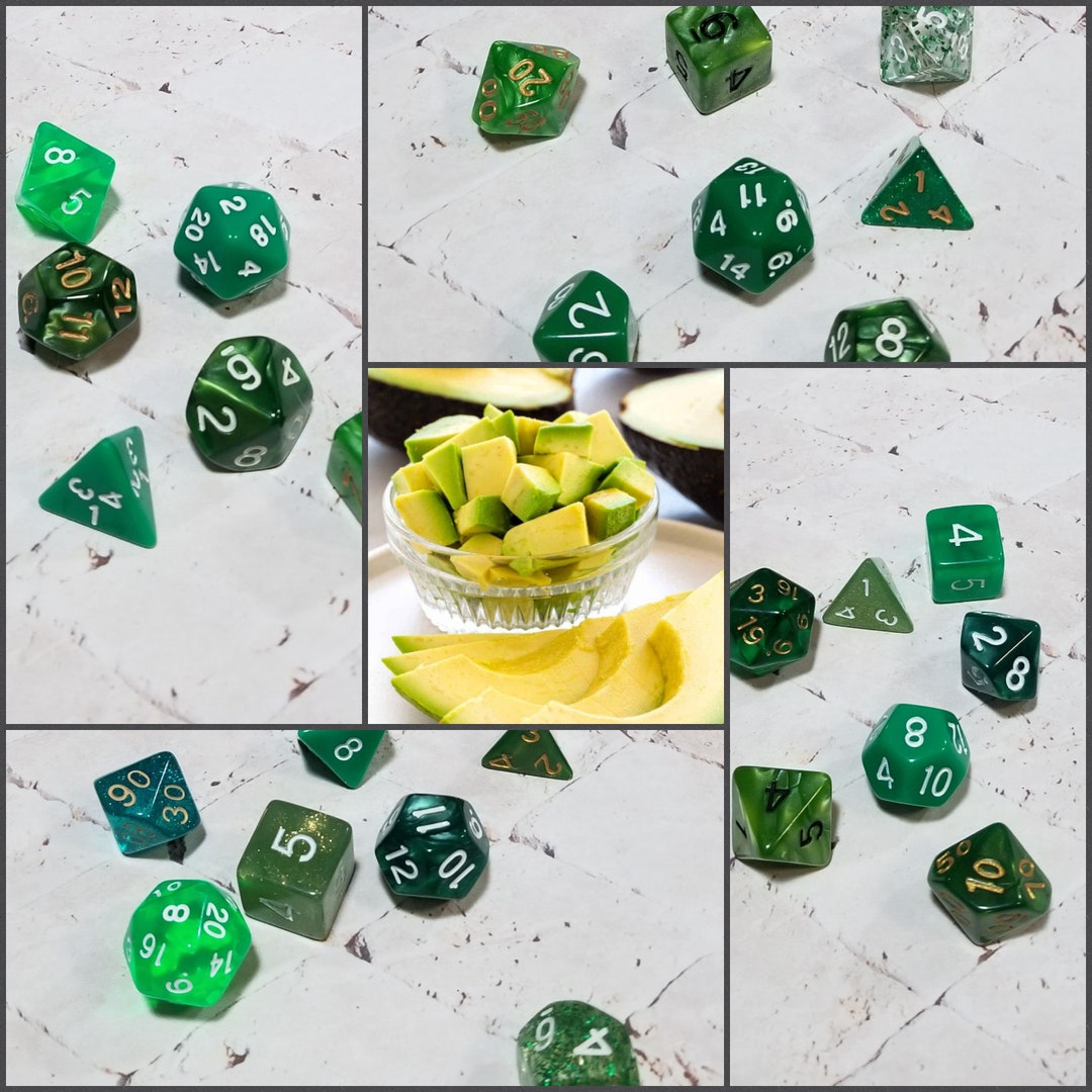 Avocado Inspired 16mm Dnd Dice Sets, Dnd Dice Sets, Themed Dnd Dice ...