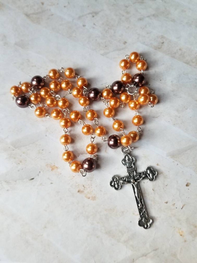 Lutheran Prayer Beads Rosary Silver-toned Orange-ish Gold - Etsy UK
