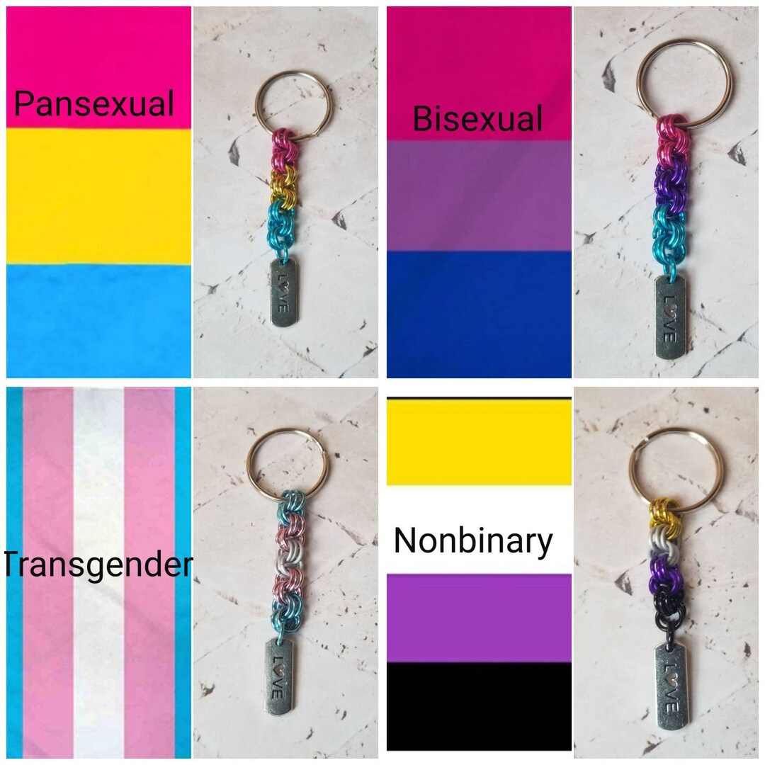LGBT Pride Keychain, Chain Maille, Pride Flag Colors Keychain, Flag ...