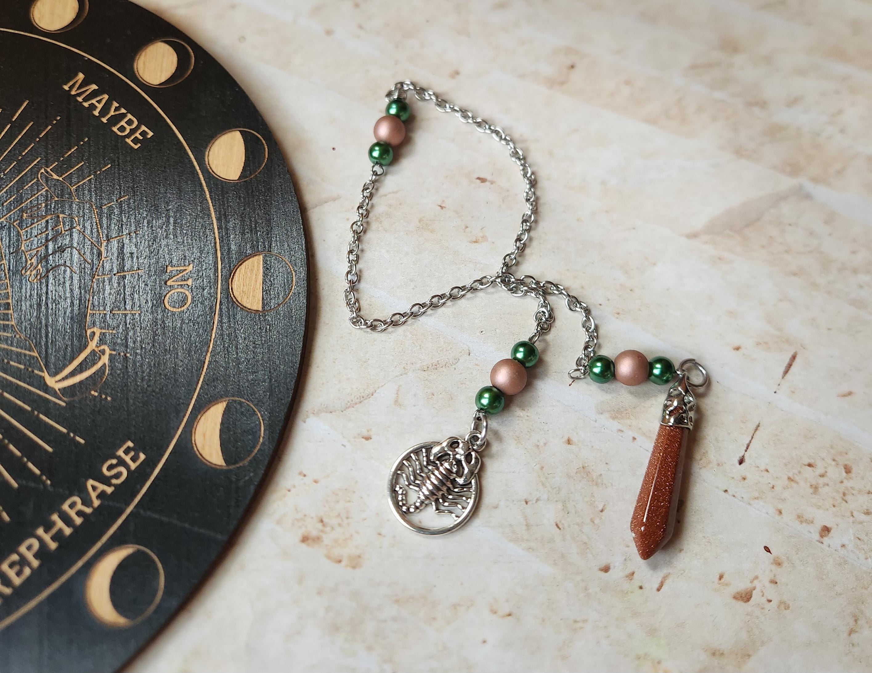 Serket Pendulum, Egyptian Goddess, Dowsing Pendulum, Beaded Pendulum ...
