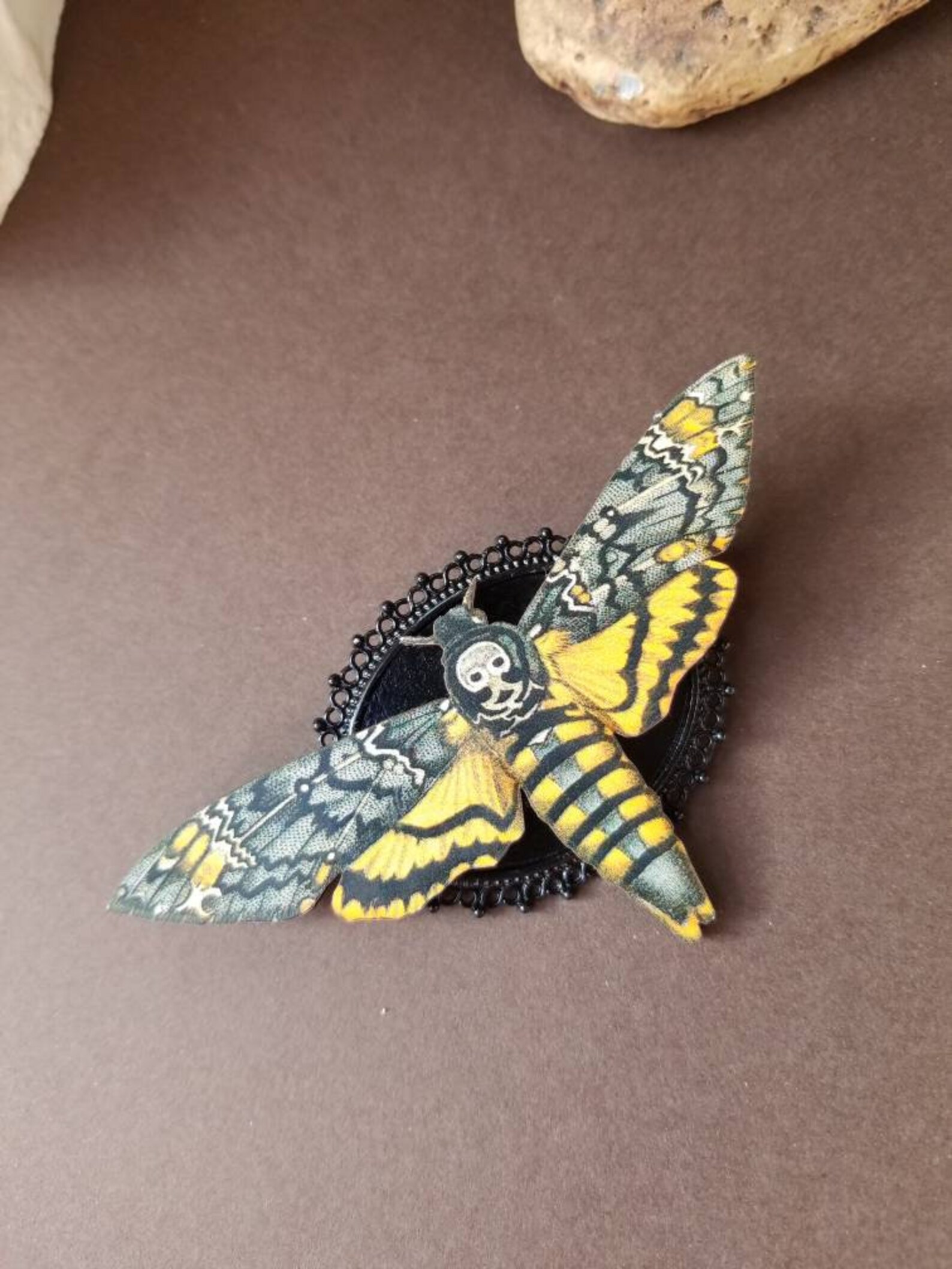 Deaths Head Moth Brooch Death's Head Moth Pin Black - Etsy