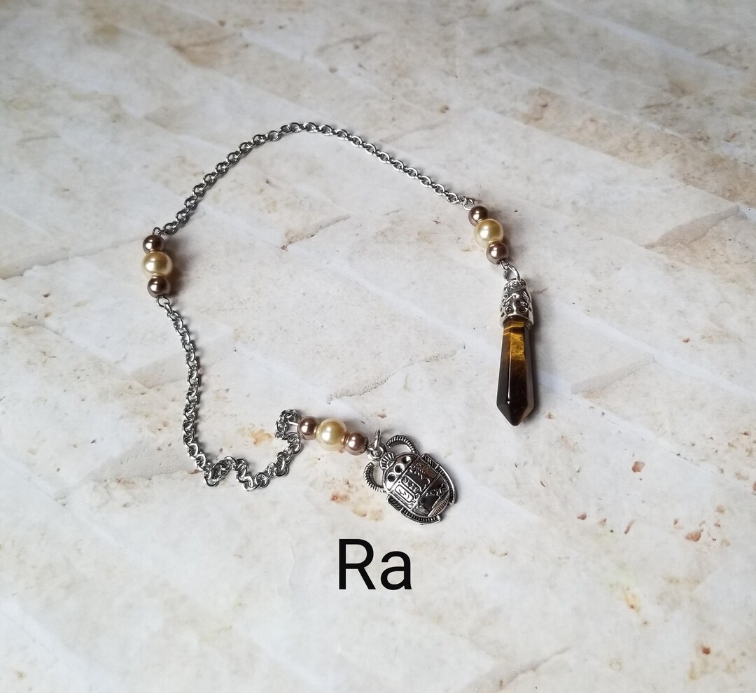 Ra Pendulum, God Pendulums, Divination, Dowsing Pendulum, Beaded Pendulum, Gemstone Pendulum ...