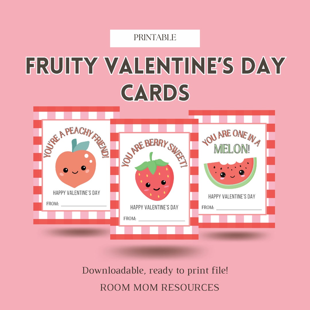 Fruity Valentine's Day Cards - Etsy