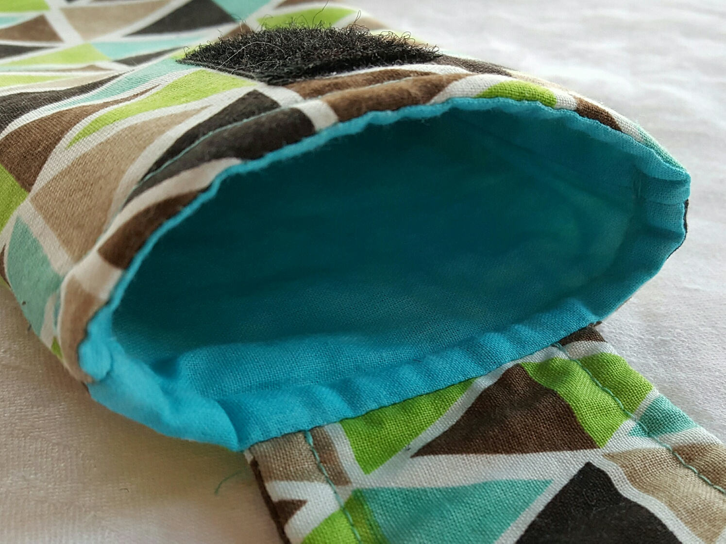 Fabric Cell Phone Case Teal/lime Green/brown Triangles - Etsy Canada