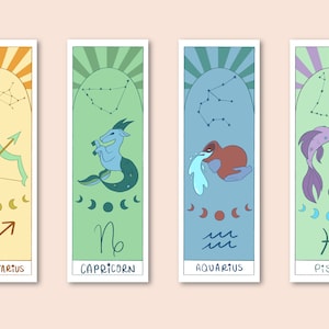 Zodiac Bookmarks, Astrology Gifts for Book Lovers, Astrology Bookmark ...