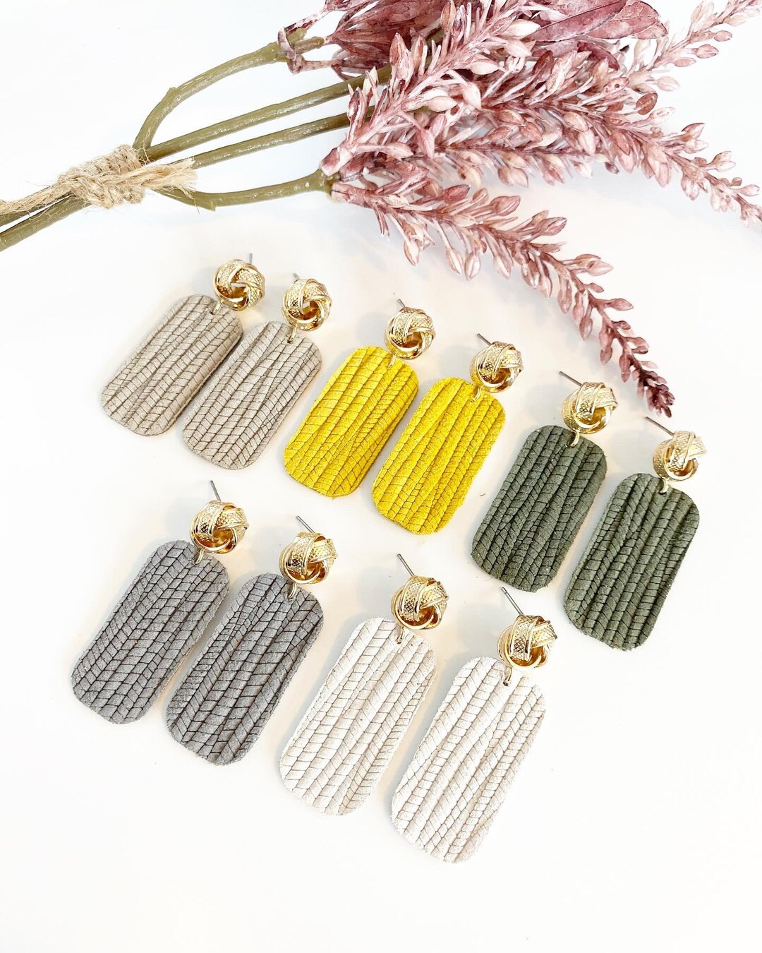 Gold Leather Oil Diffusing Statement Earrings - Etsy