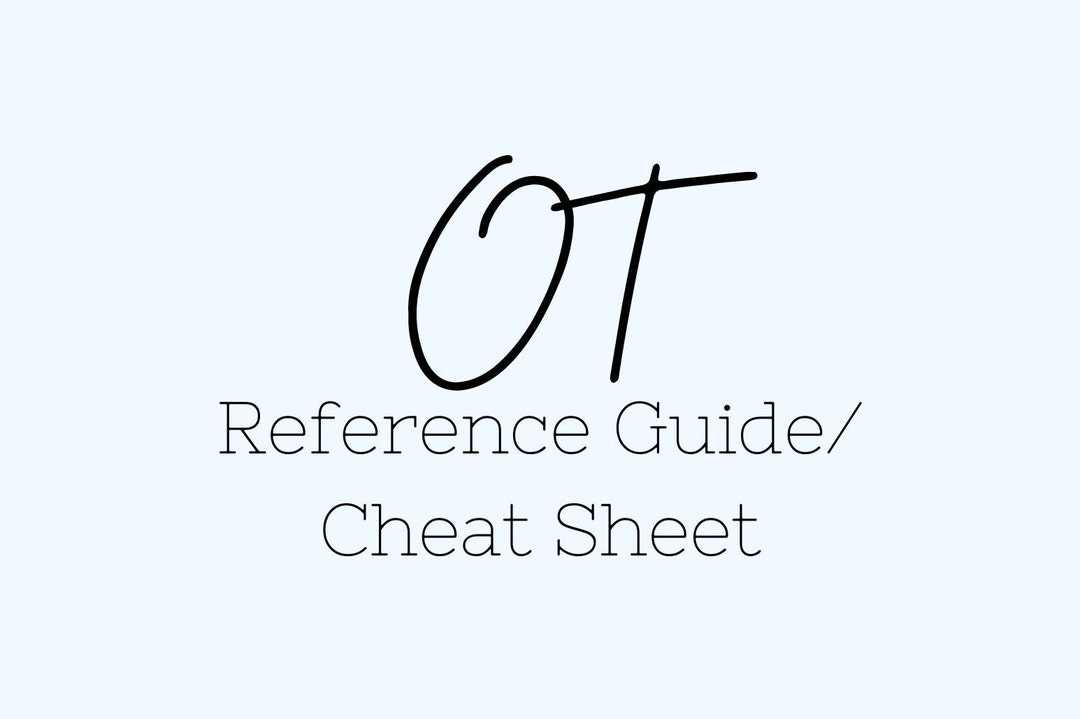 Occupational Therapist Quick Reference Guide PDF Cheat Sheet - Etsy