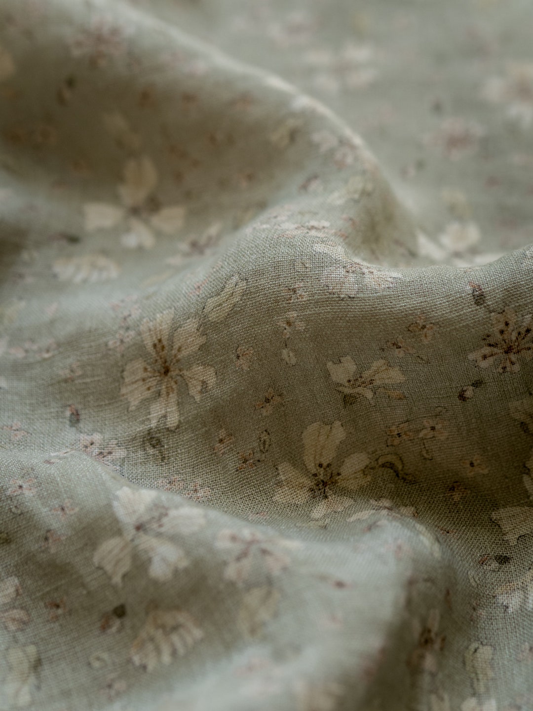 Jasmine Floral Linen Fabric by the Yard – Exclusive Watercolor Pattern ...