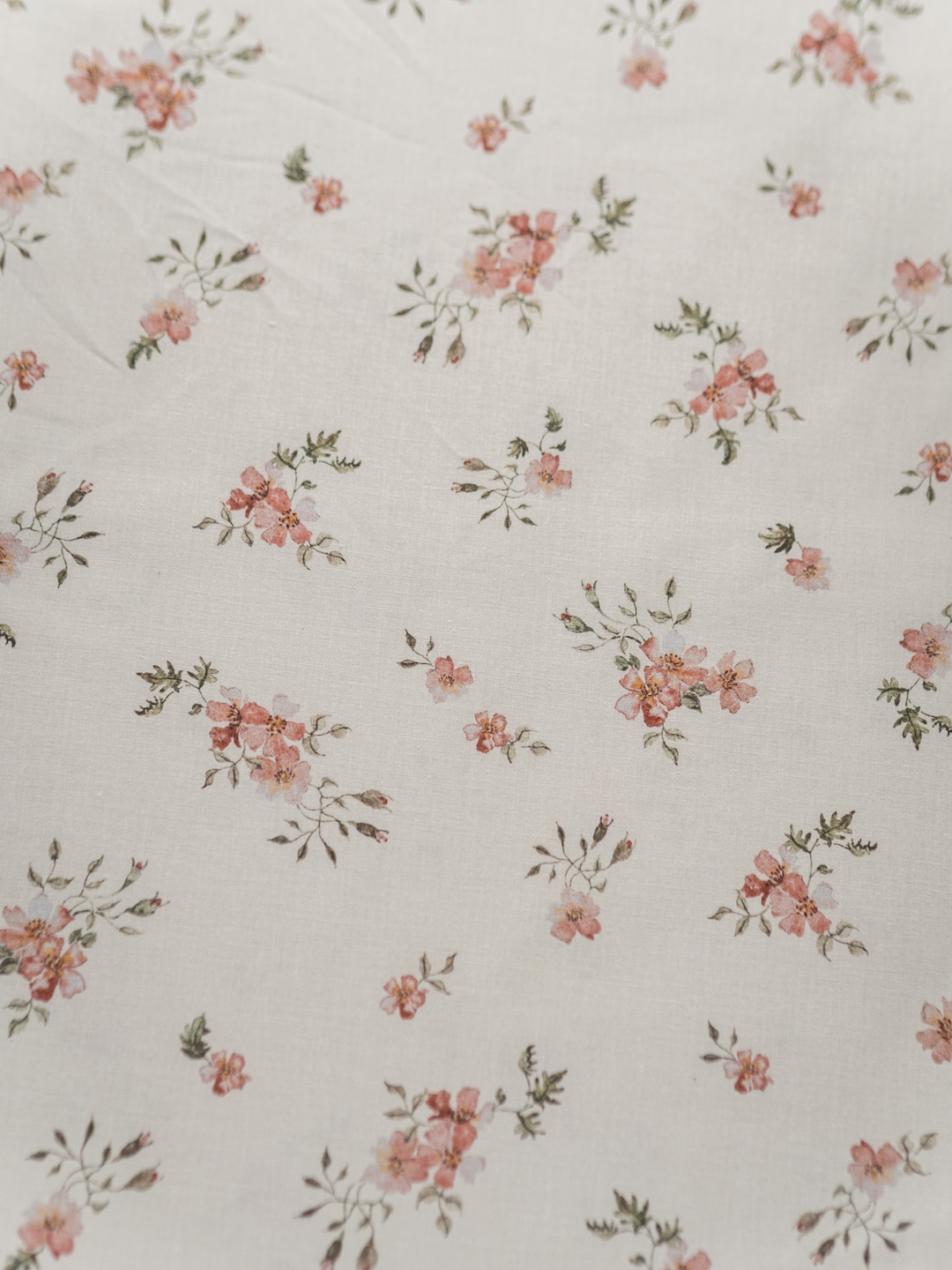 Rose Dream, Pinkish White Cotton Fabric for Sewing Clothing by the Yard ...