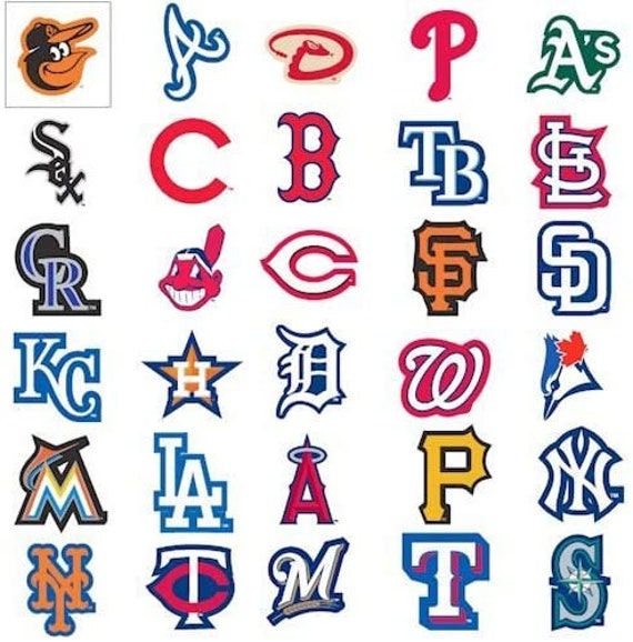 30 MLB Stickers Complete Set All 30 Baseball Teams Major Etsy